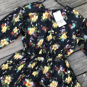 Zara | Dresses | Zara Women Dress Ruffled Print Dress 257 Multi Co ...